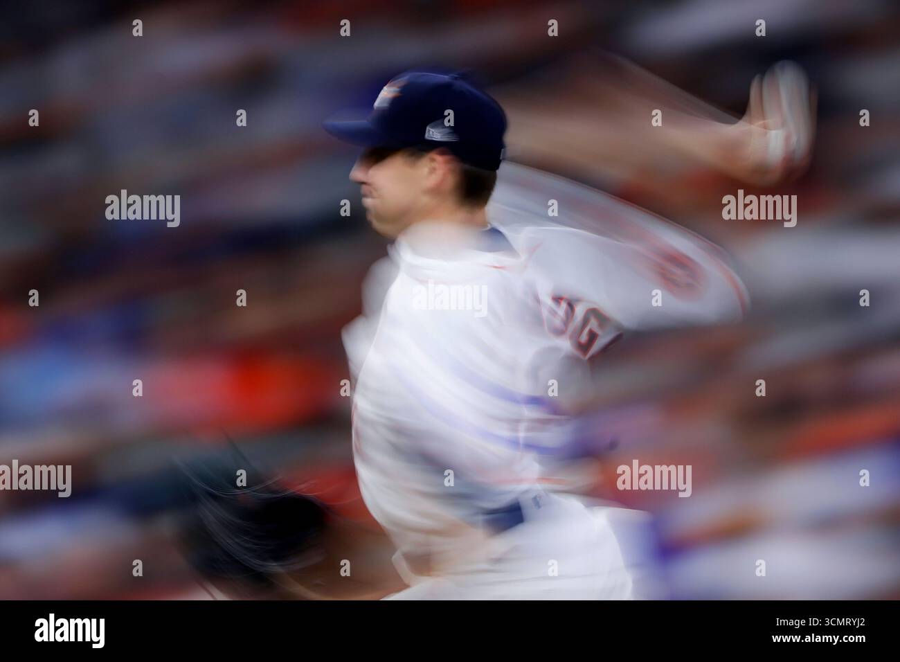 Houston Astros starting pitcher AJ Blubaugh throws against the Texas ...