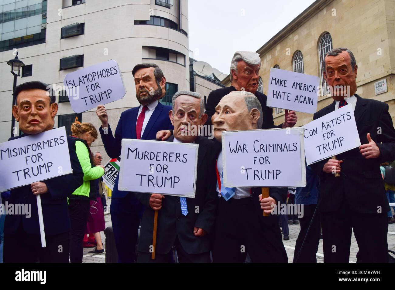 September 17, 2025, London, England, United Kingdom: Protesters wearing ...