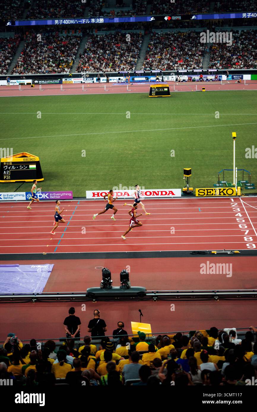 Matic Ian Gu?ek (SLO), Kemorena Tisang (BOT), Karsten Warholm (NOR), Emil Agyekum (GER), Chris ...