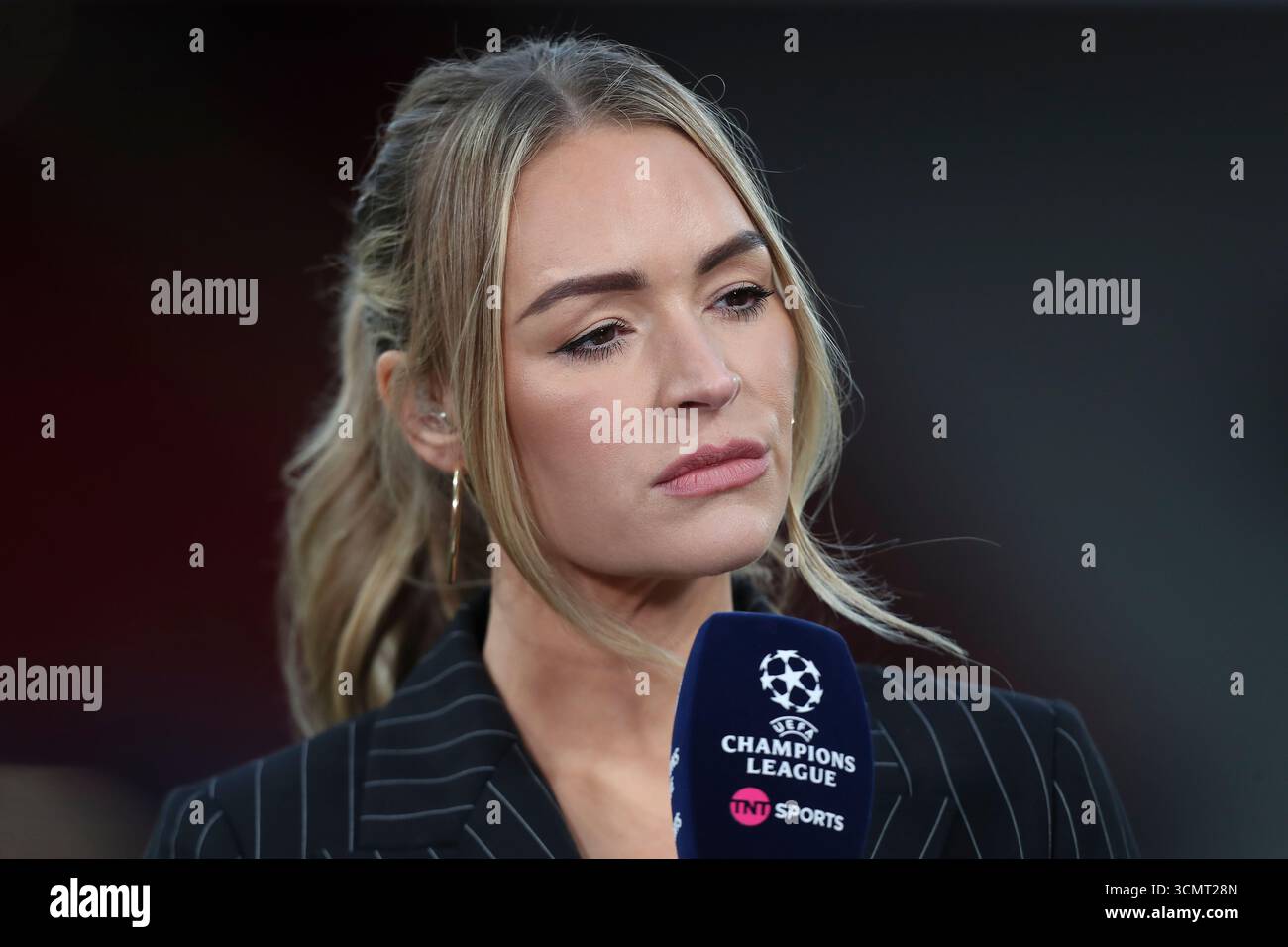 Laura Woods TNT Sports Presenter during the Liverpool FC v Atletico ...