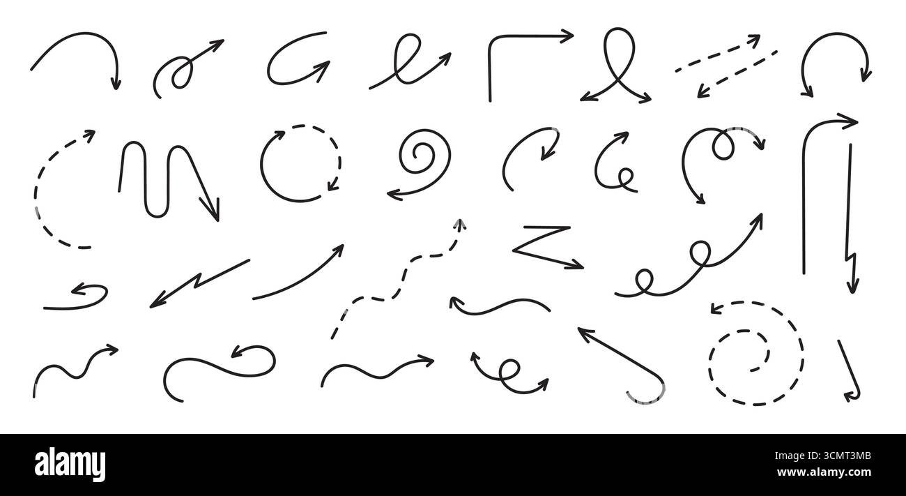 Black dashed wavy arrow pointing hi-res stock photography and images ...