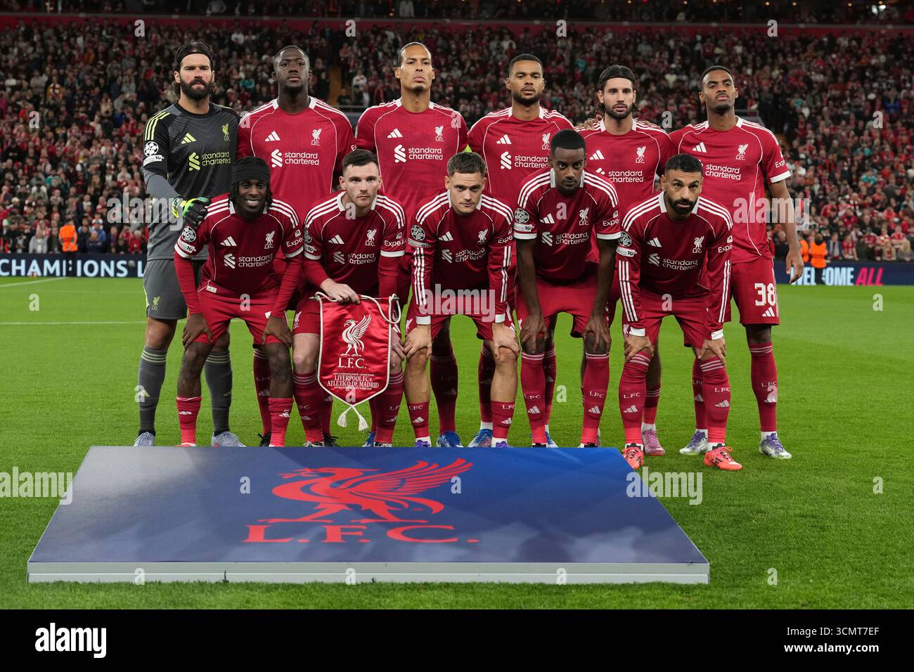 Liverpool's players pose for photographers prior to the start of the ...