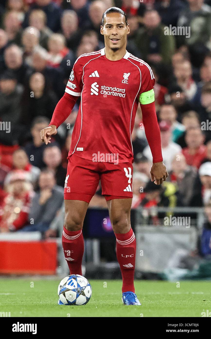 Virgil van Dijk of Liverpool with the ball during the UEFA Champions ...