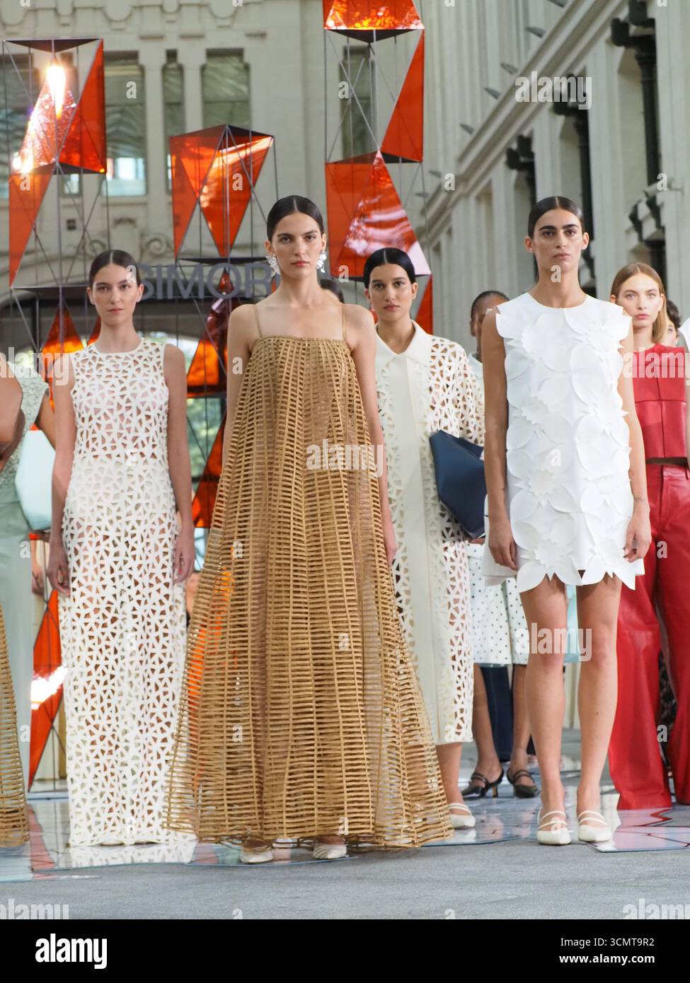 Models walk the runway for Simorra during Mercedes-Benz Fashion Week ...