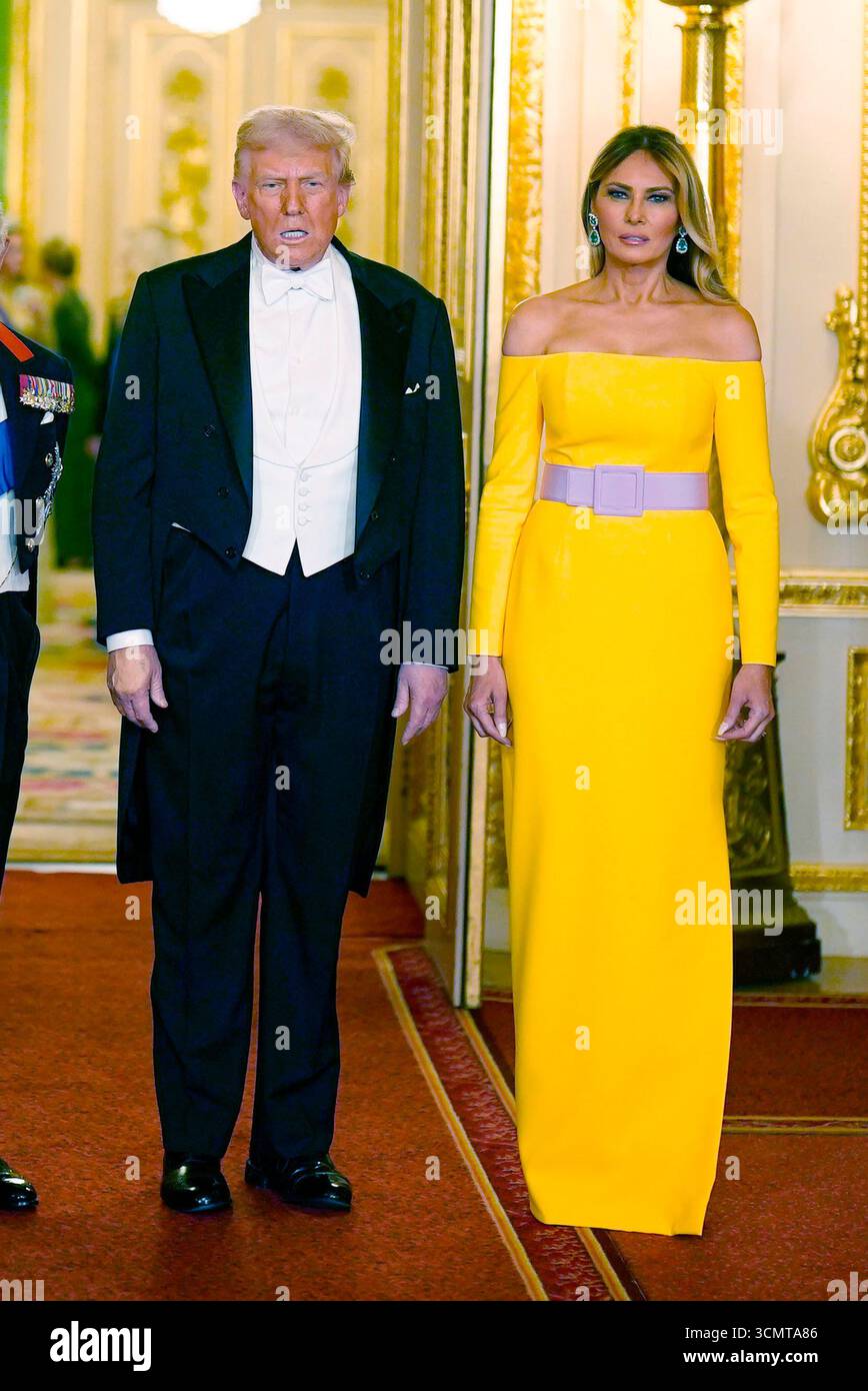 US President Donald Trump and First Lady Melania Trump at the state ...
