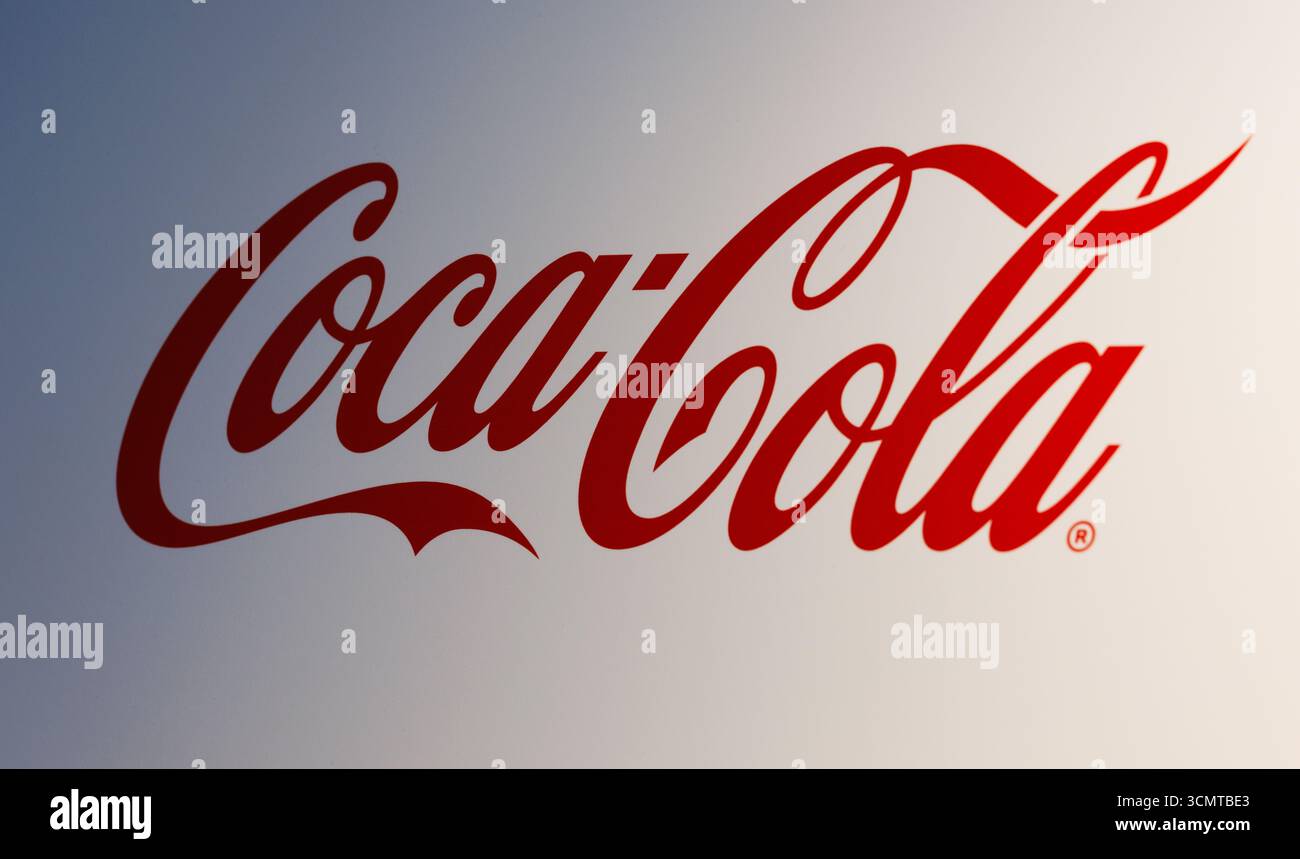 Illustration picture shows the Coca-Cola logo during the celebration of ...