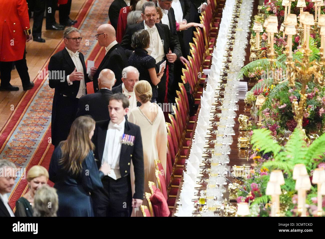 Britain's Prime Minister Keir Starmer, left, attends a State Banquet at ...