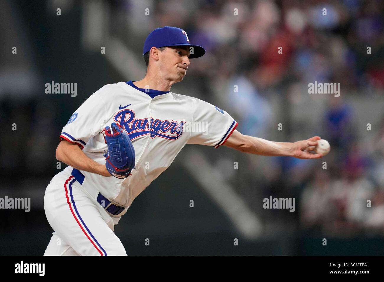 Texas Rangers relief pitcher Hoby Milner works against the Arizona ...