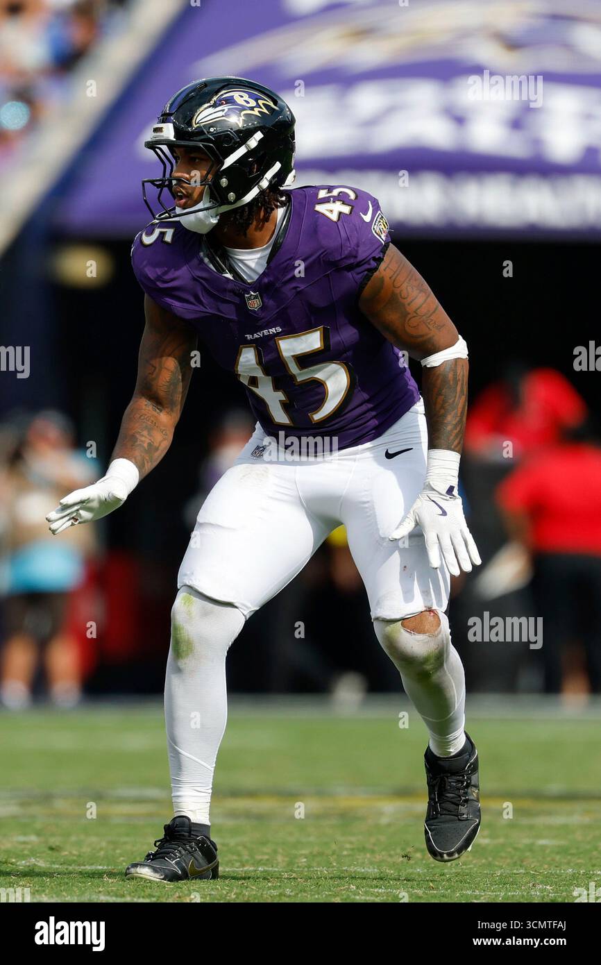 Baltimore Ravens linebacker Mike Green (45) in action during the second ...