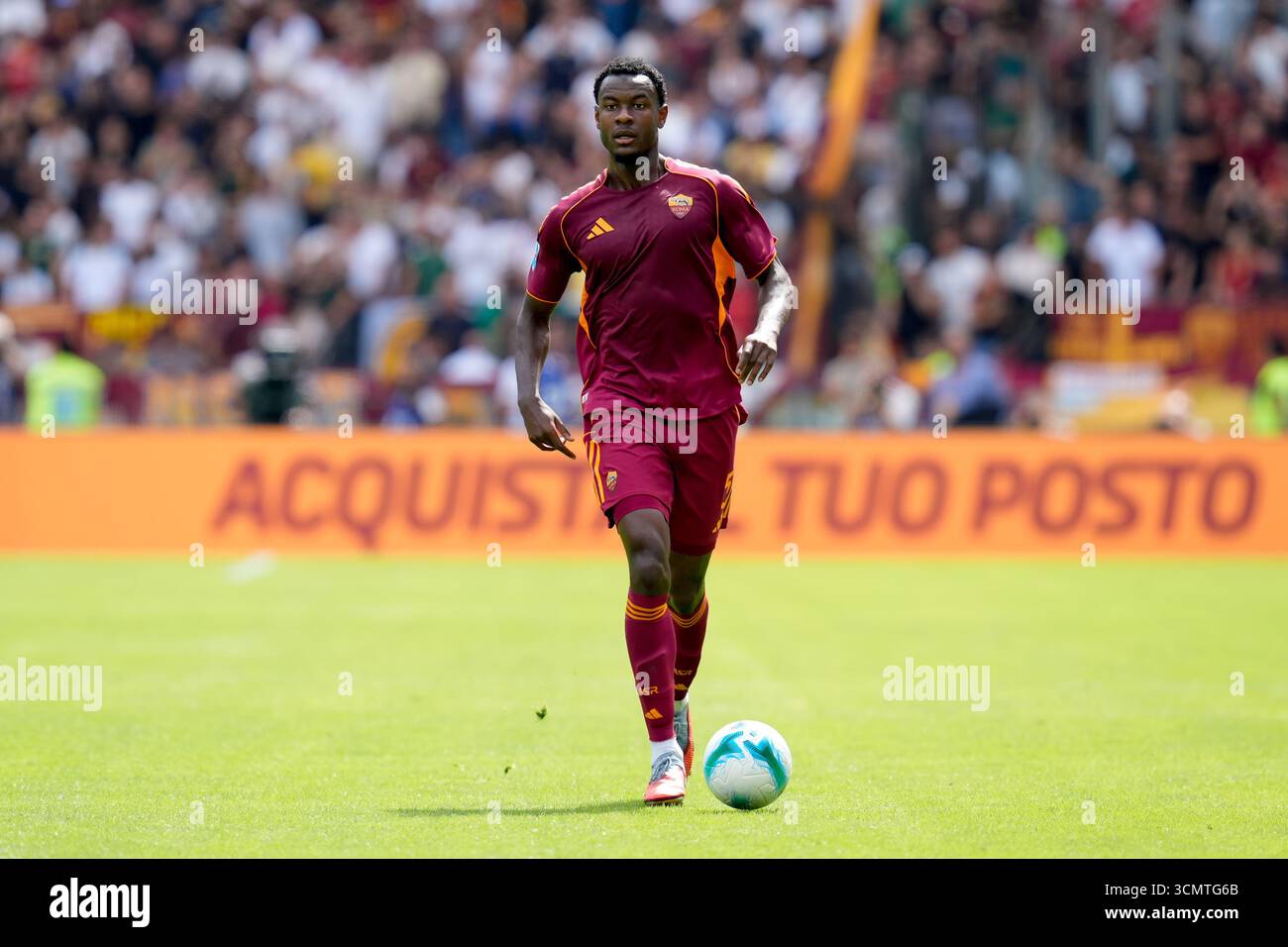 Evan Ndicka of AS Roma in action during the Serie A match between AS ...