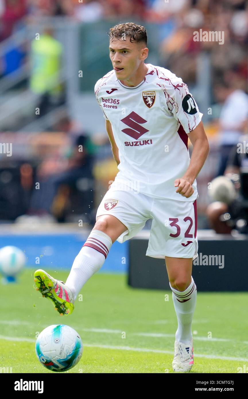 Kristjan Asllani of Torino FC in action during the Serie A match ...