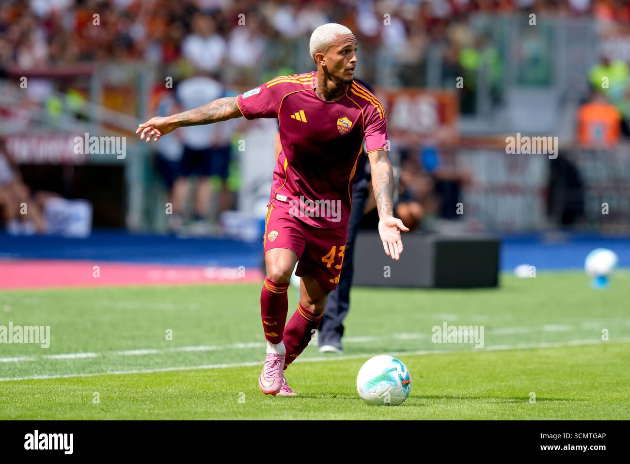 Wesley of AS Roma in action during the Serie A match between AS Roma ...