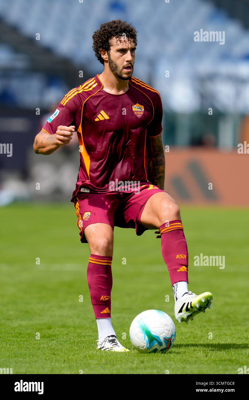 Mario Hermoso of AS Roma in action during the Serie A match between AS ...