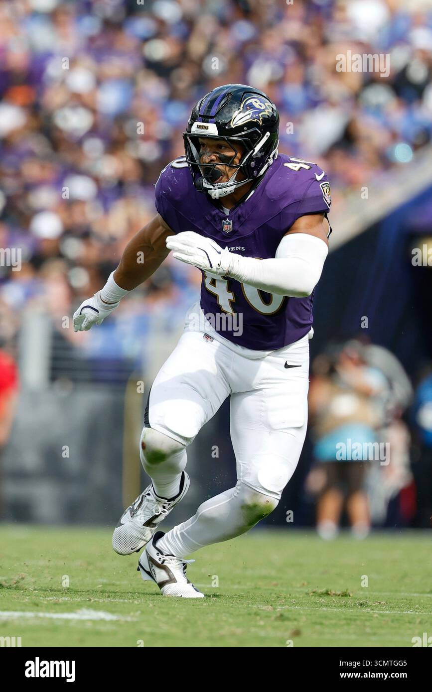 Baltimore Ravens linebacker Teddye Buchanan (40) in action during the ...
