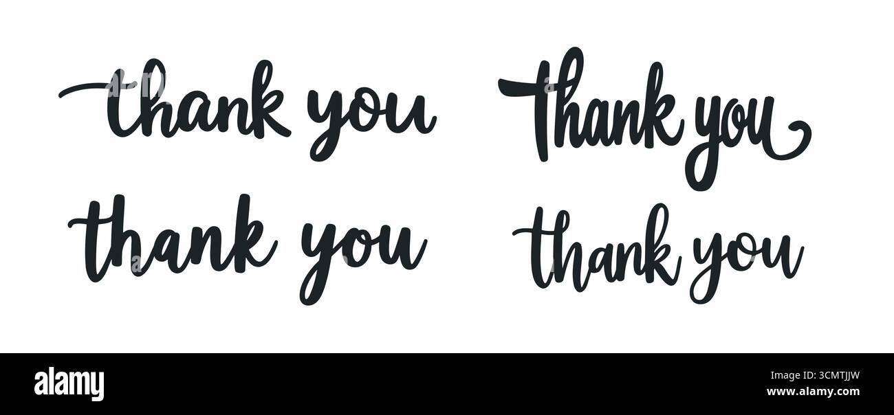 Thank you text background vector calligraphy script font. Thank you ...