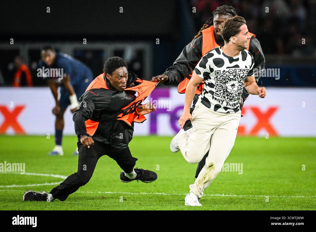A streaker runs onto the field during the UEFA Champions League, League ...