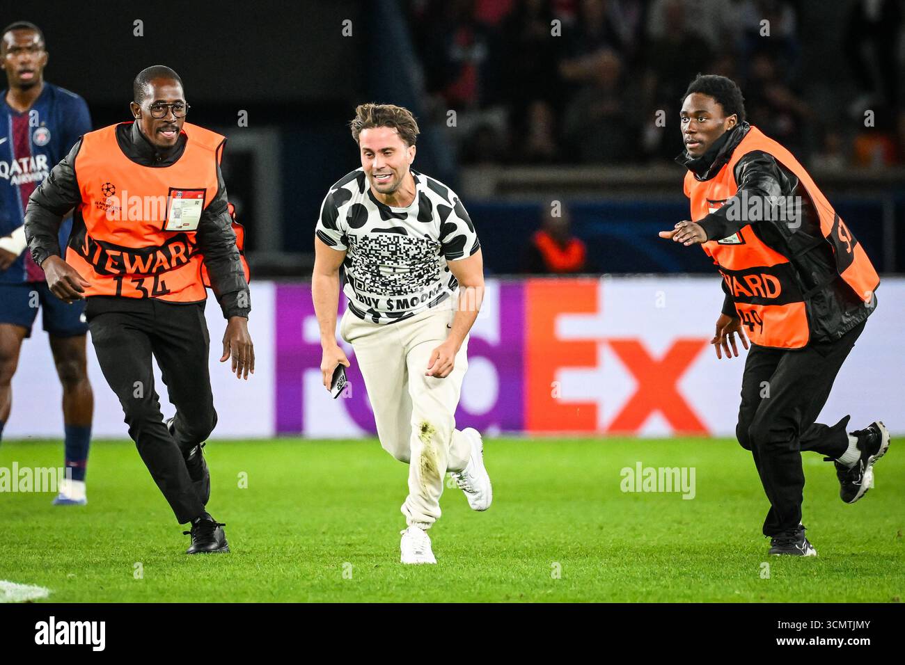 A streaker runs onto the field during the UEFA Champions League, League ...