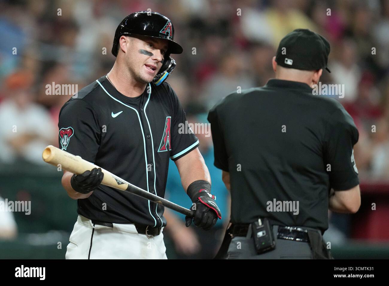 Arizona Diamondbacks' James McCann argues a third strike with home ...