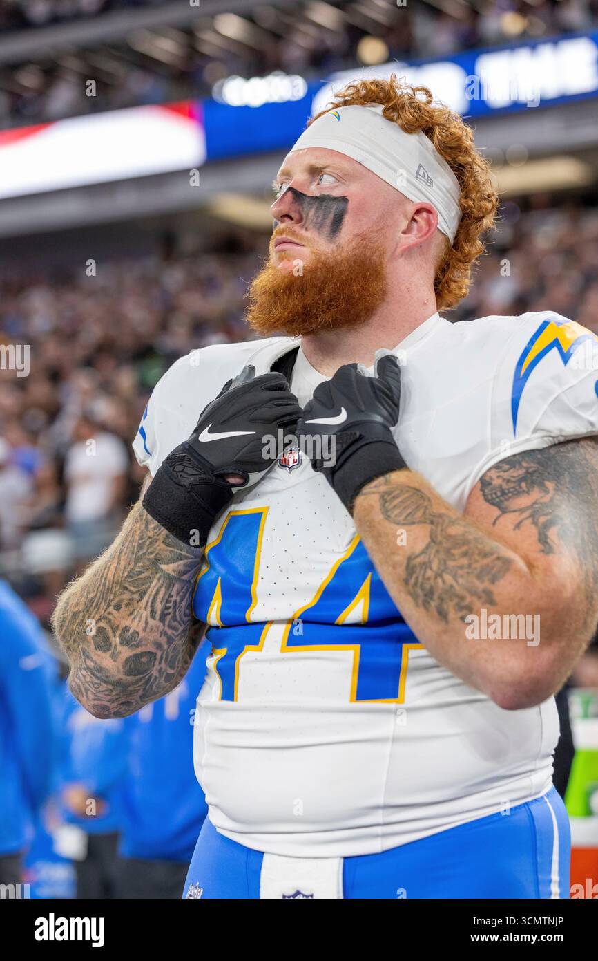 Los Angeles Chargers fullback Scott Matlock (44) stands for the ...