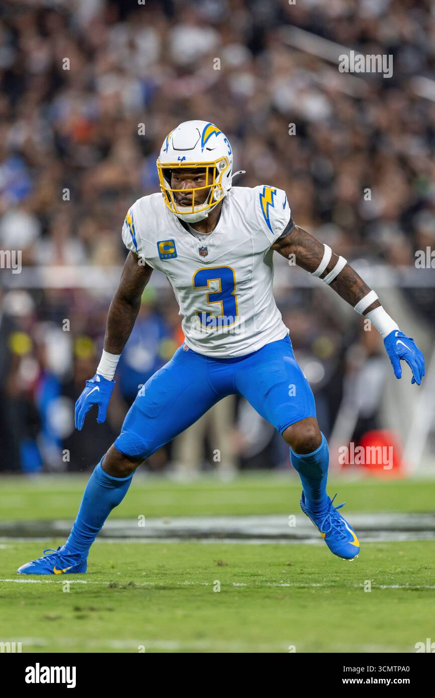 Los Angeles Chargers safety Derwin James, Jr. (3) against the Las Vegas ...