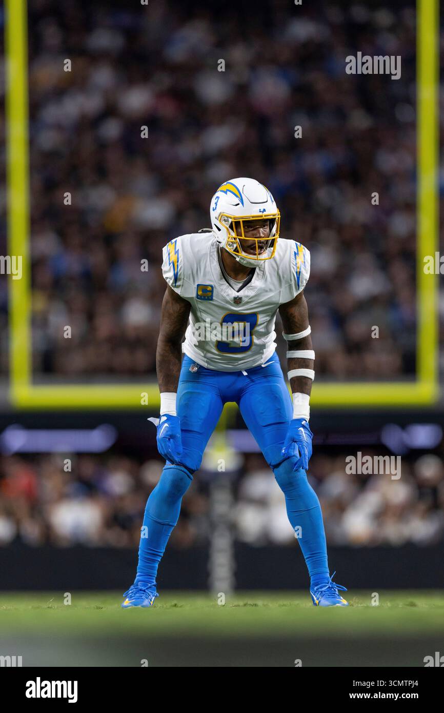 Los Angeles Chargers safety Derwin James, Jr. (3) against the Las Vegas ...