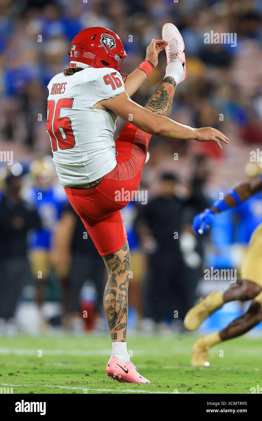 PASADENA, CA - SEPTEMBER 12: New Mexico Lobos punter Daniel Hughes (96 ...