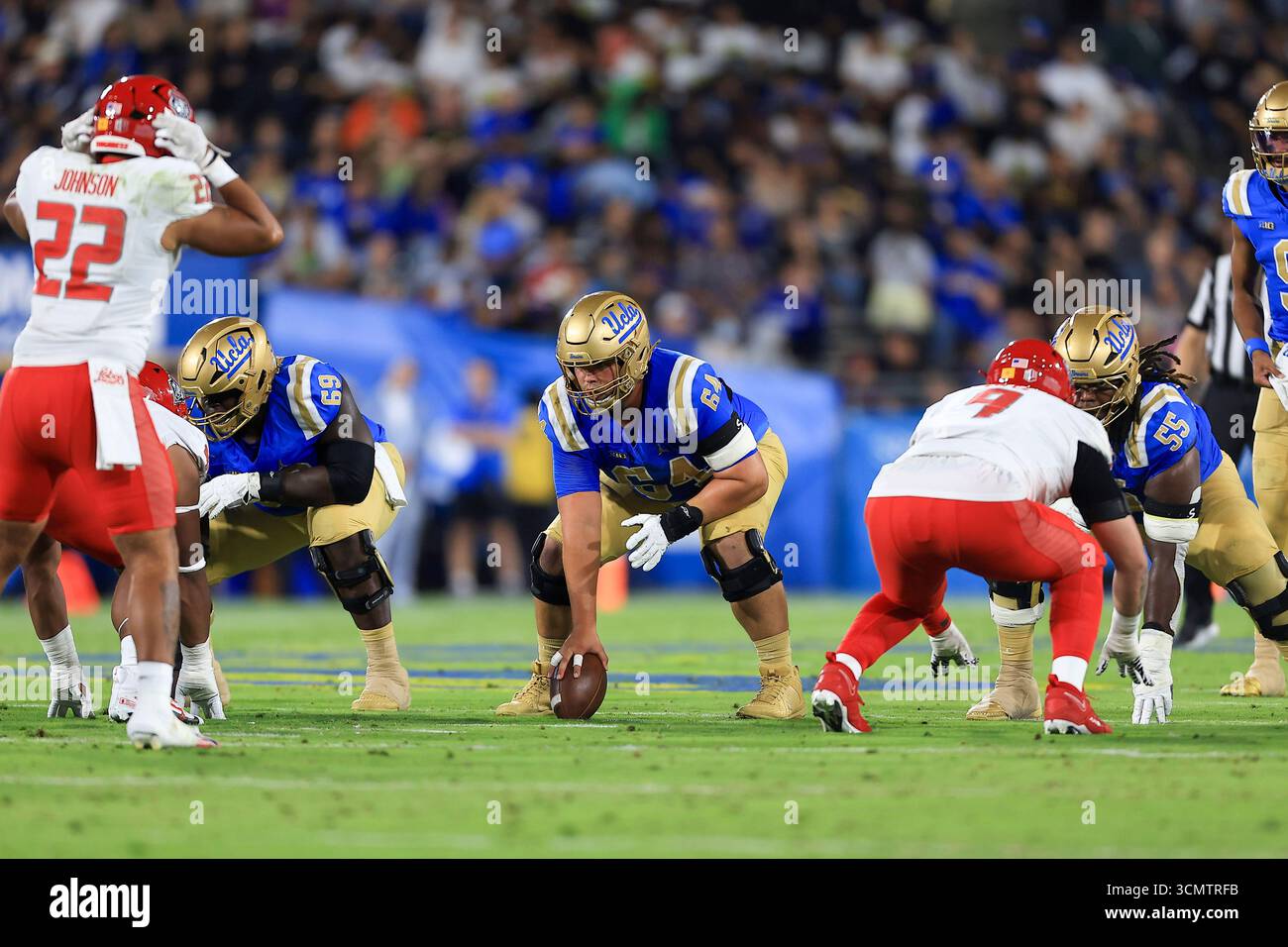 PASADENA, CA - SEPTEMBER 12: UCLA Bruins offensive lineman Sam Yoon (64 ...