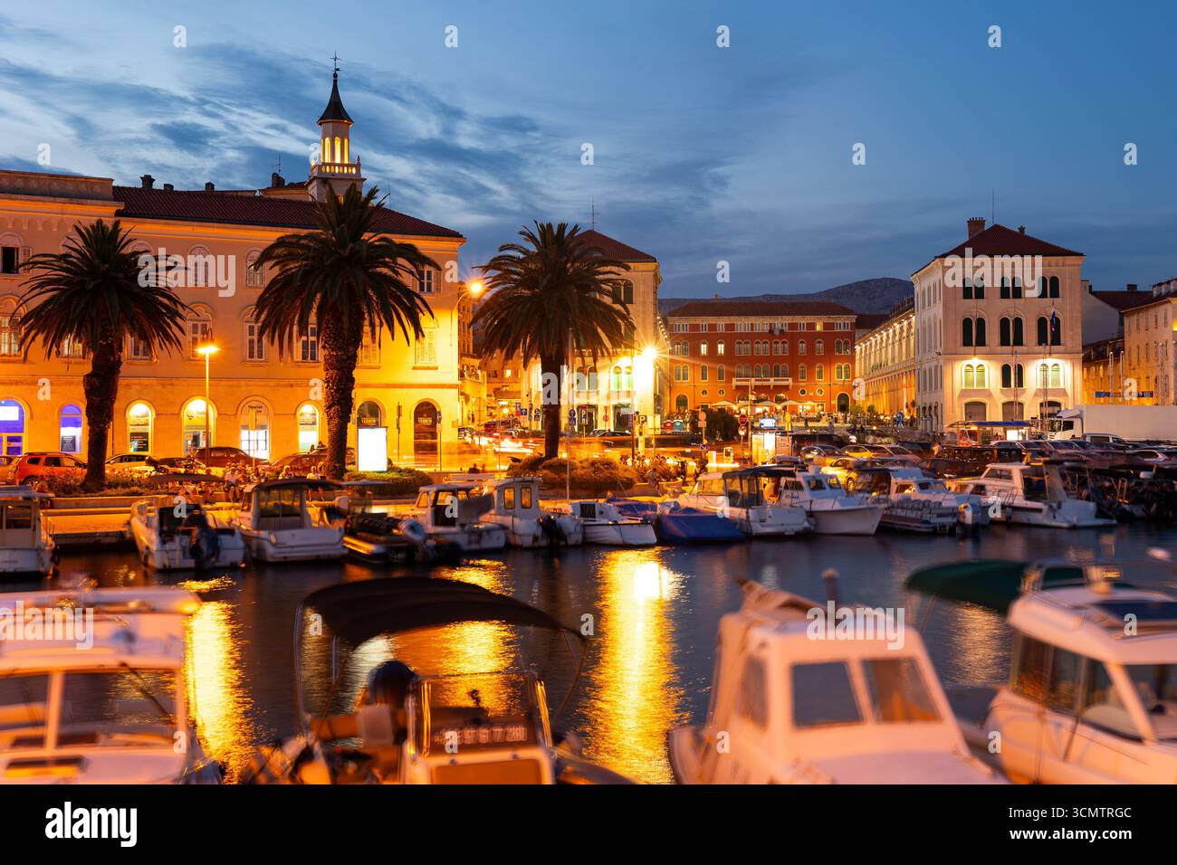 Split, Croatia - August 2 2025: View of evening port in Split Stock ...