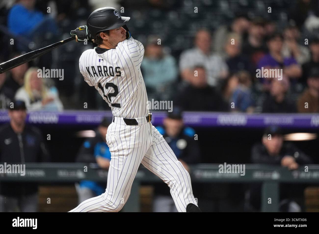 Colorado Rockies third baseman Kyle Karros (12) in the fifth inning of ...