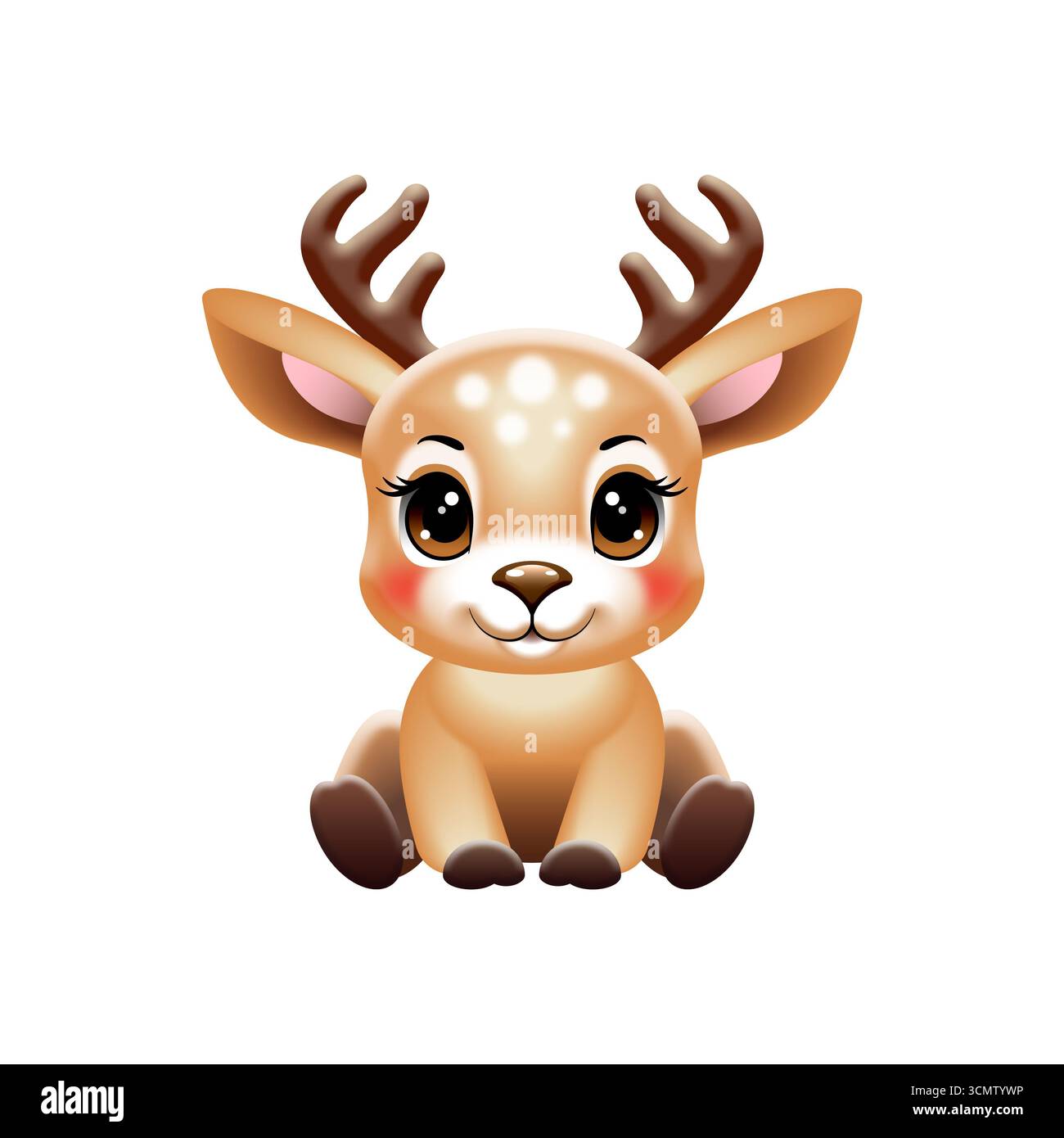 Merry christmas reindeer decoration Cut Out Stock Images & Pictures - Alamy