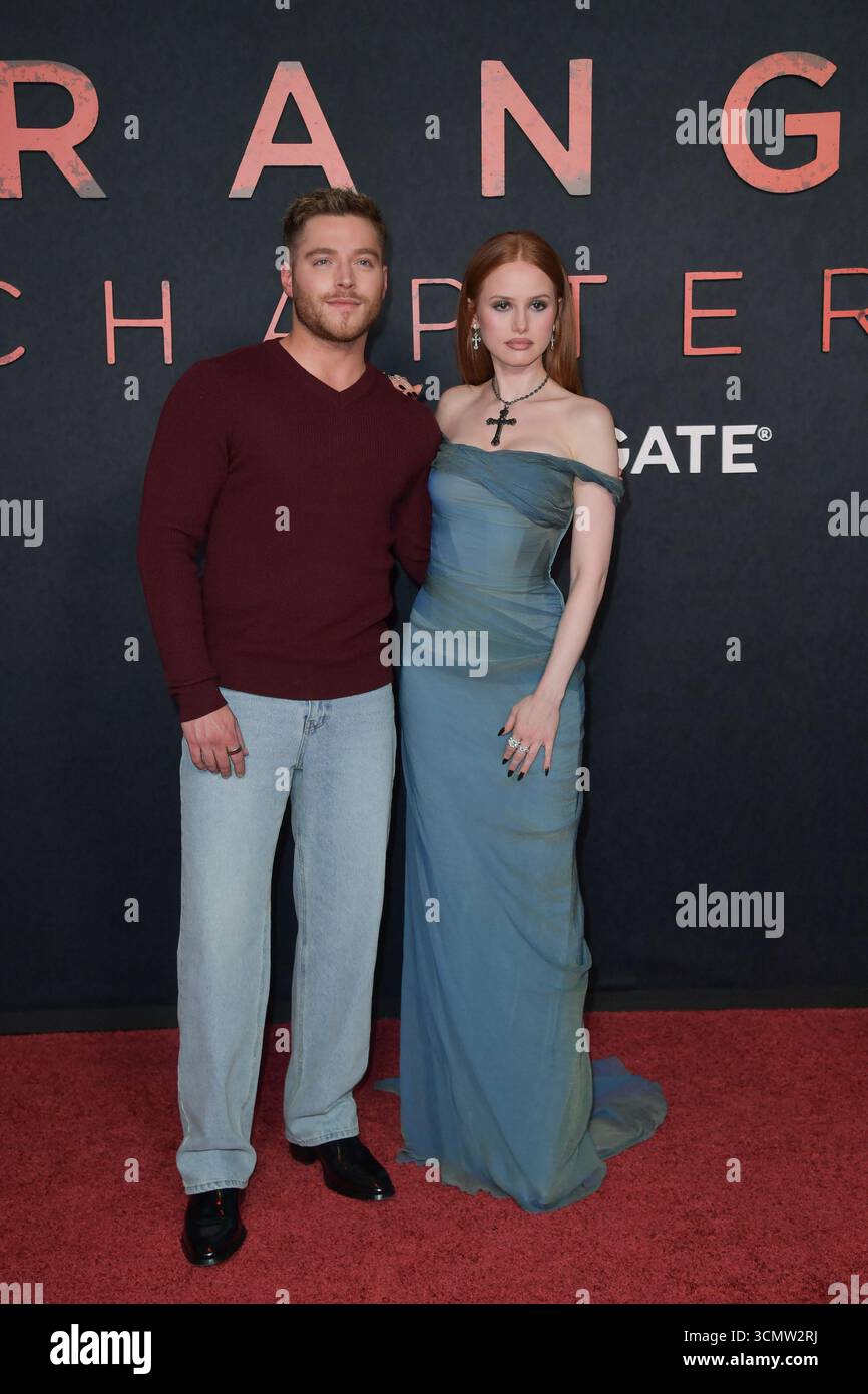 Froy Gutierrez, left, and Madelaine Petsch arrive at the premiere of ...