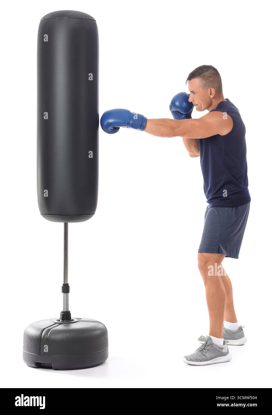 Male boxer punching bag hi-res stock photography and images - Alamy