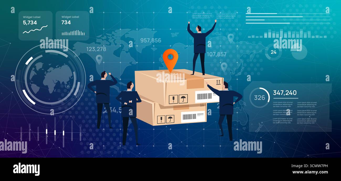 Futuristic digital dashboard for supply chain management businessmen ...