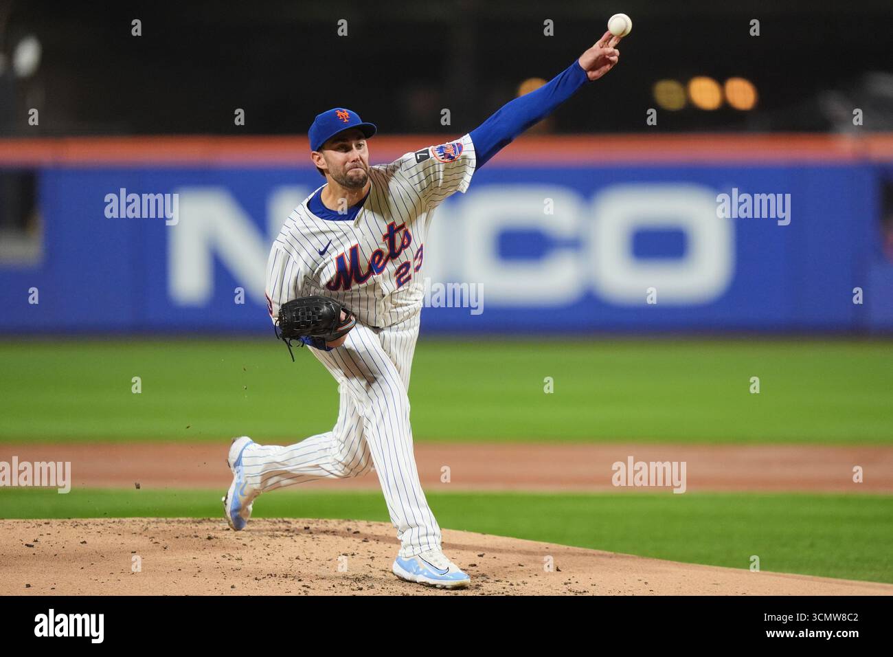 New York Mets' David Peterson (23) pitches during the second inning of ...
