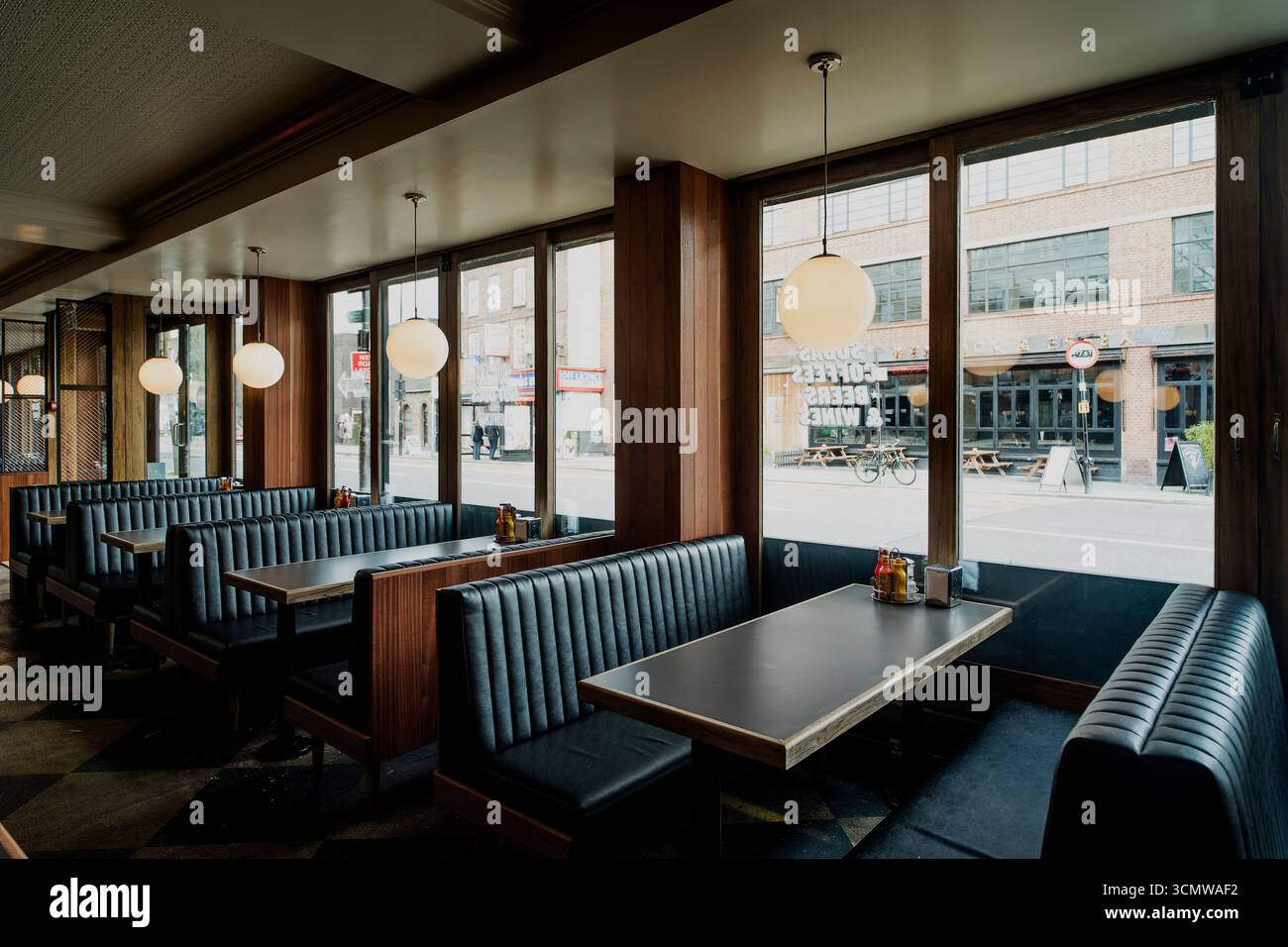 Seating Booth and interior of a Diner, London UK Stock Photo - Alamy
