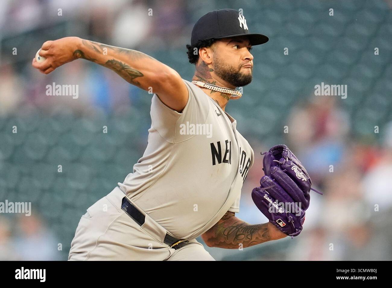 New York Yankees pitcher Luis Gil (81) works in the first inning of a ...