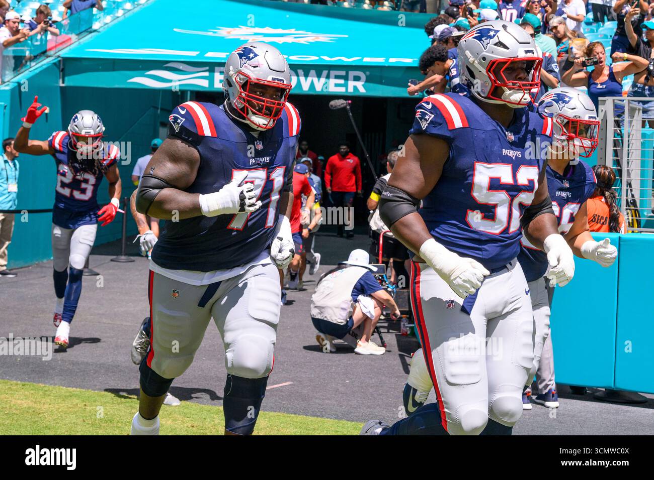 New England Patriots offensive tackle Marcus Bryant (52), offensive ...