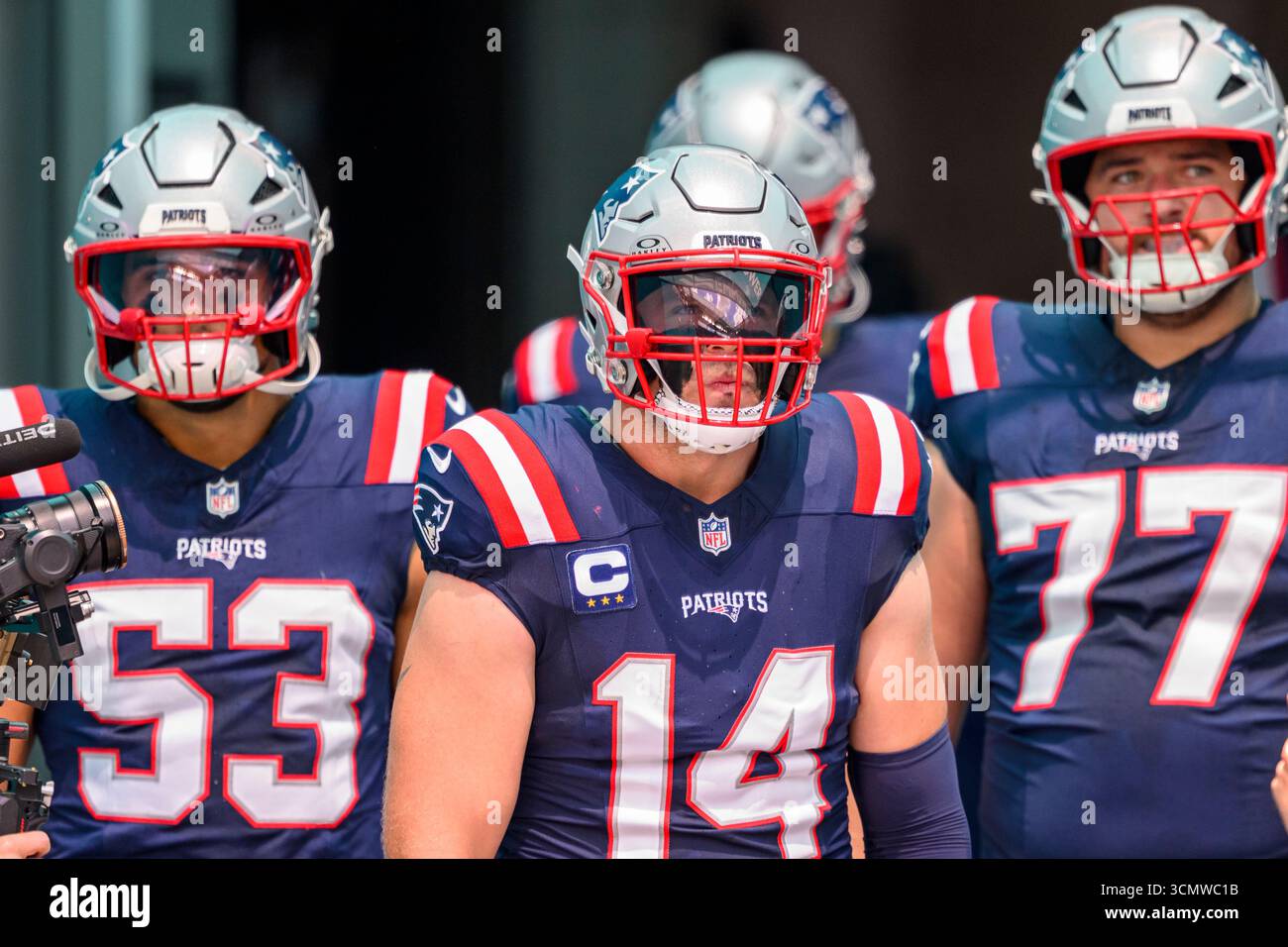 New England Patriots linebacker Christian Elliss (53), linebacker ...