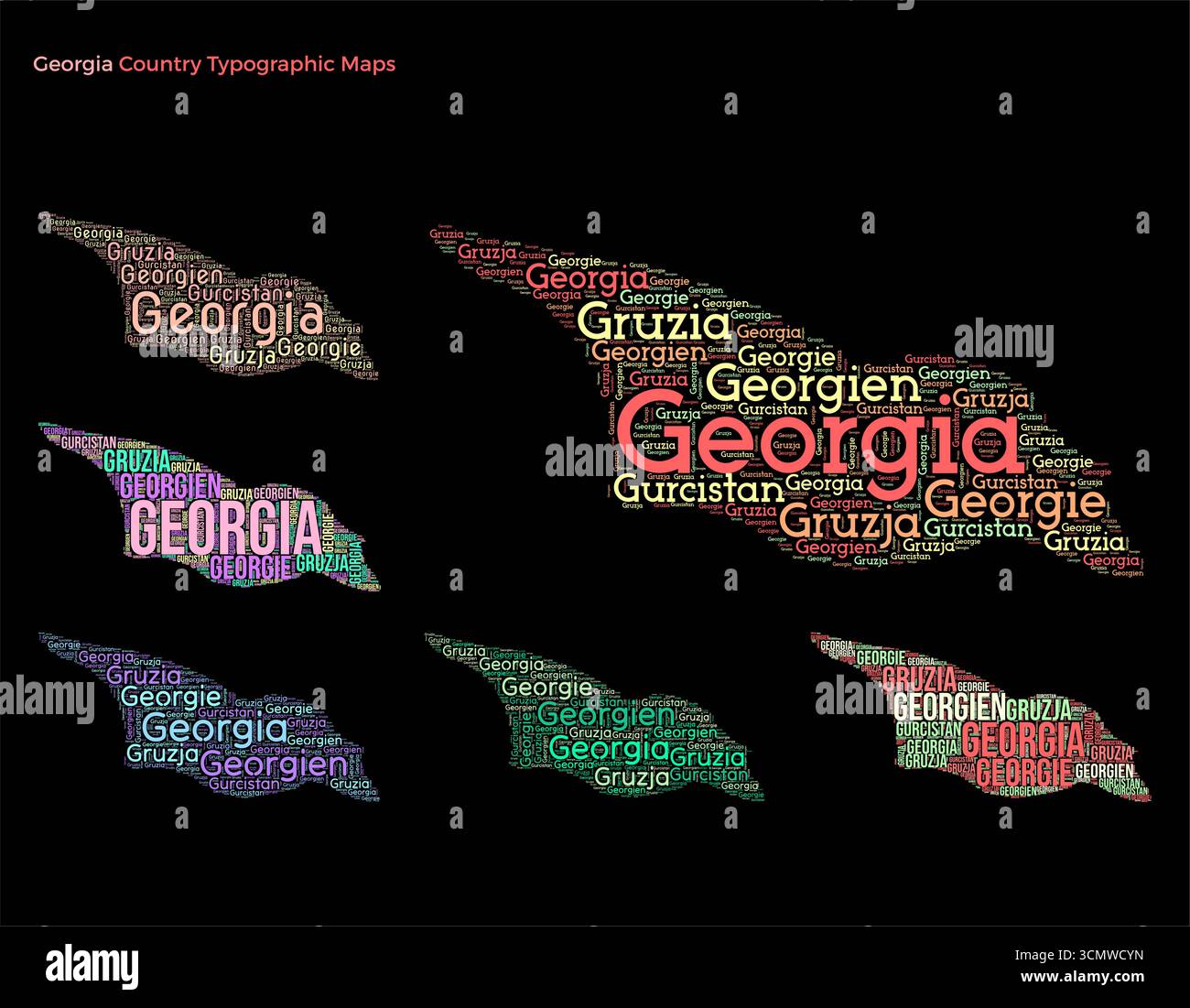 Georgian map illustration travel Stock Vector Images - Alamy