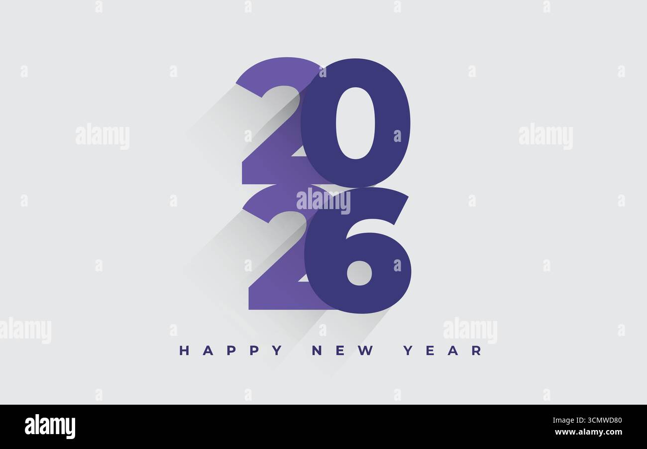2026 typography logo design concept. Happy new year 2026 logo design ...