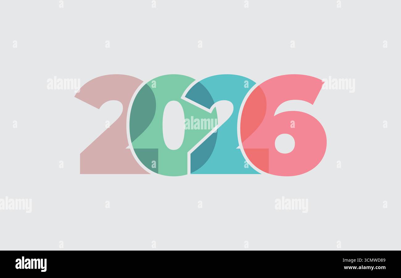 2026 number design for New Year symbol and sign. 2026 New Year with ...