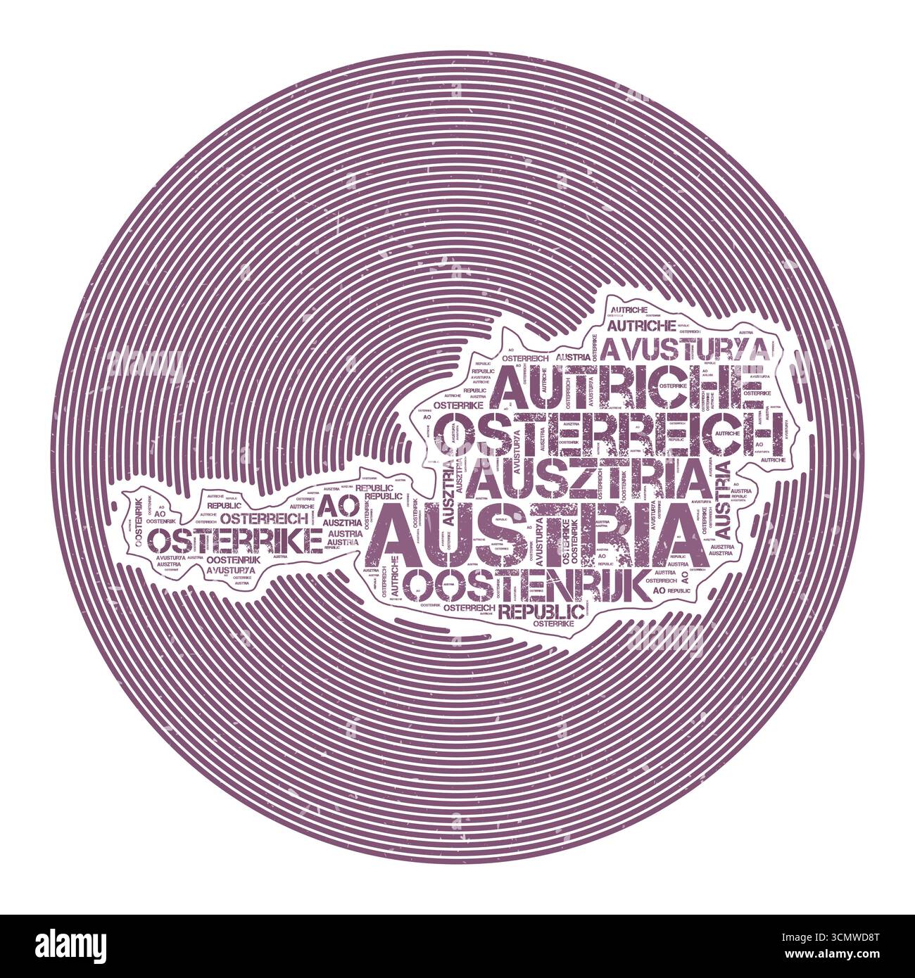 Austria vector image. Country round logo design. Austria poster in ...