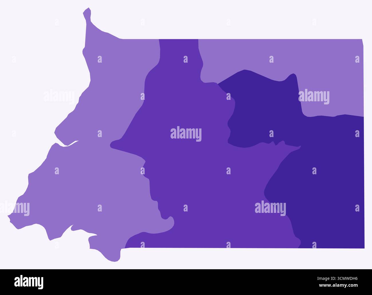Map of Equatorial Guinea with regions. Just a simple country border map ...