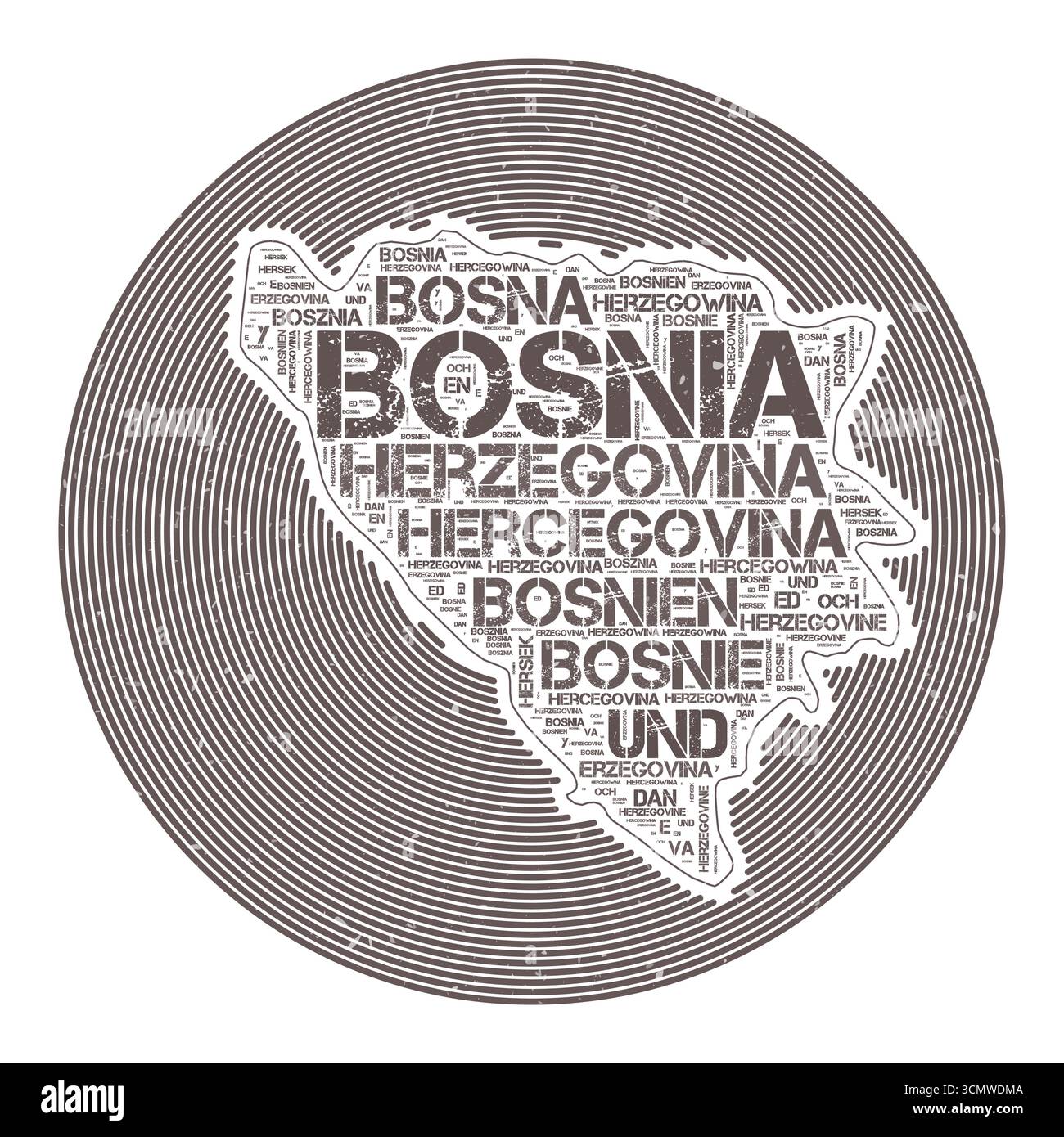 Bosnia Vector Image. Country round logo design. Bosnia poster in ...