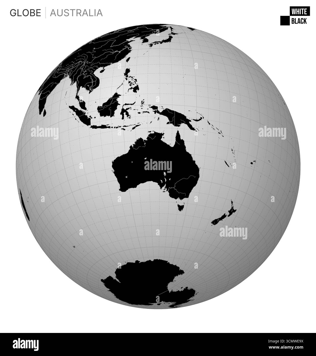 Black white vector earth Stock Vector Images - Alamy