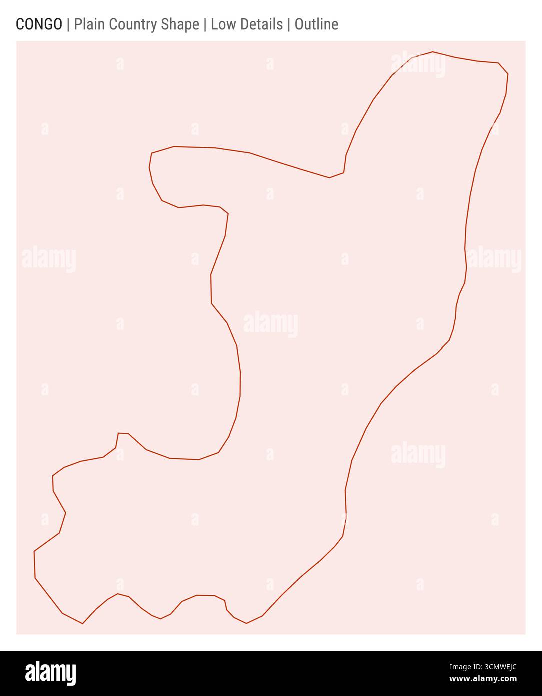 Congo plain country map. Low details. Outline style. Shape of Congo ...