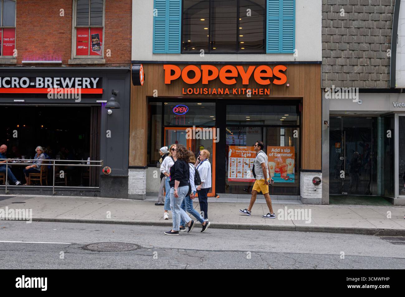 Toronto, ON, Canada – August 12, 2025: View at the sign of Popeyes ...