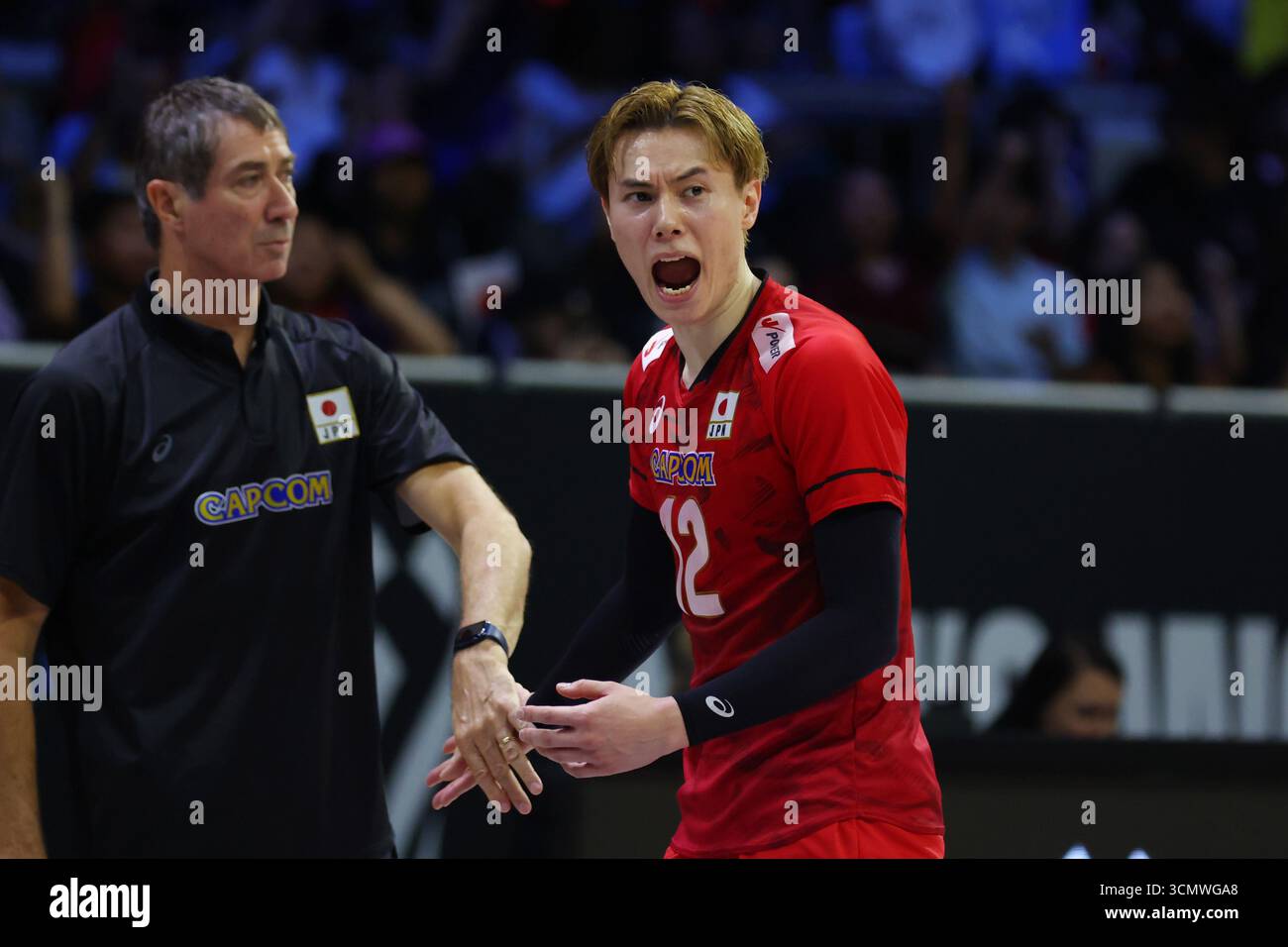 (L-R) Laurent Tillie, Ran Takahashi (JPN), SEPTEMBER 17, 2025 ...