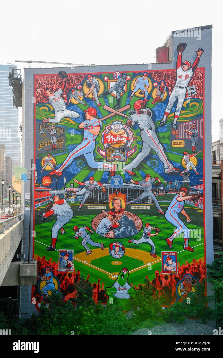 PHILADELPHIA, PA - JULY 17: A general view of a mural celebrating the ...