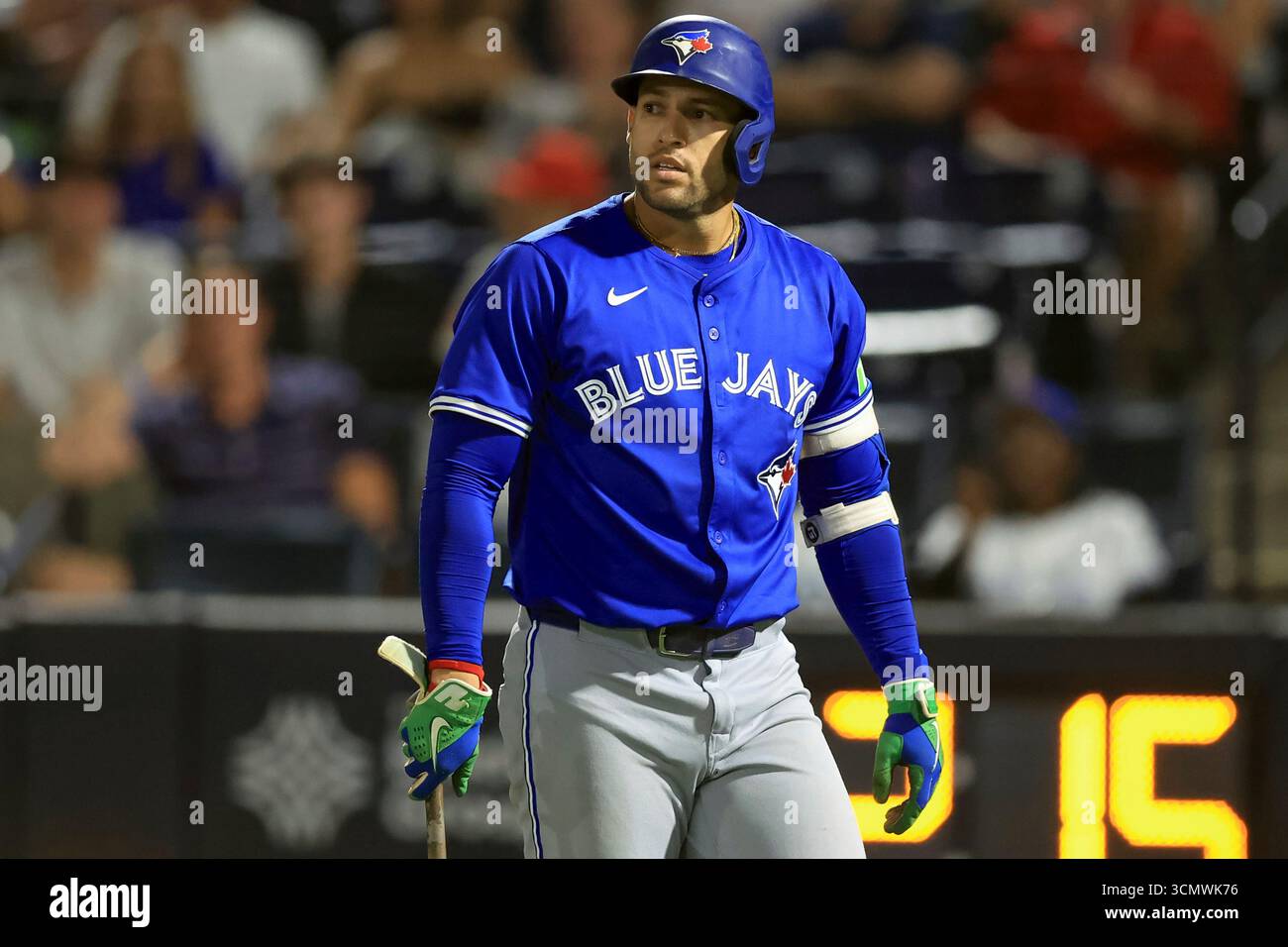 Toronto Blue Jays' George Springer reacts to being called out on ...